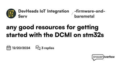 Any Good Resources For Getting Started With The Dcmi On Stm32s