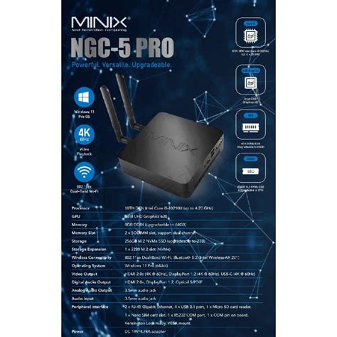 Jual MINIX NEO NGC 5 PRO Mini PC Intel I5 10210U RAM 8GB ROM 256GB Windows 11 Pro 64 Bit