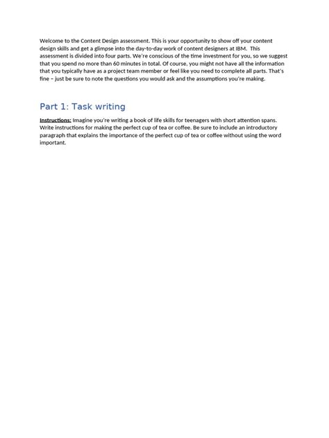 Ibm Writing Assessment For Content Designers Pdf Risk Reliability Engineering