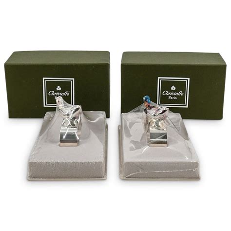 2 Pc Pair Of Christofle Silver Plated Piccolo Napkin Rings Auction