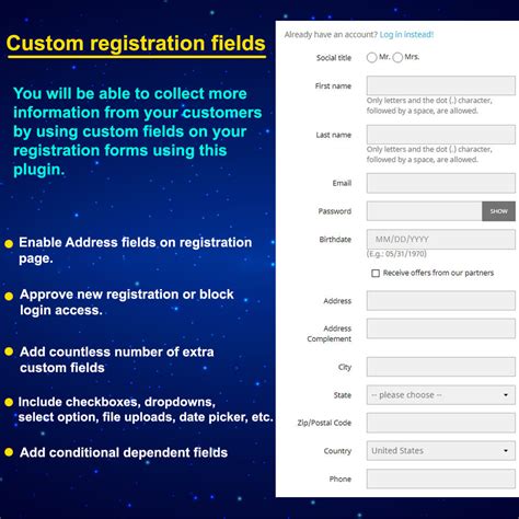 Custom Registration Form Add Address Custom Fields