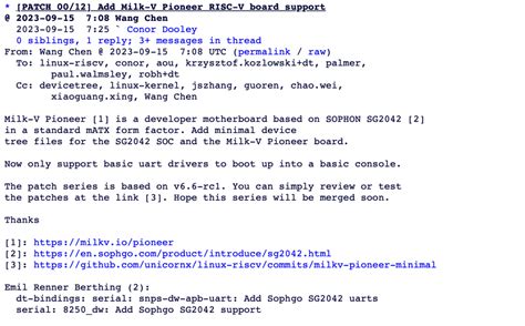 Pioneer Board New Linux Kernel Patch Built On Welcome To Sophgo