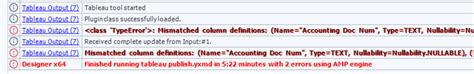 Solved Mismatched Column Definitions Error Alteryx Community