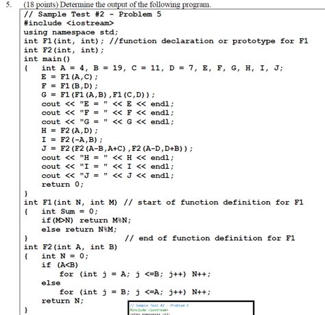 Solved 18 Points Determine The Output Of The Following