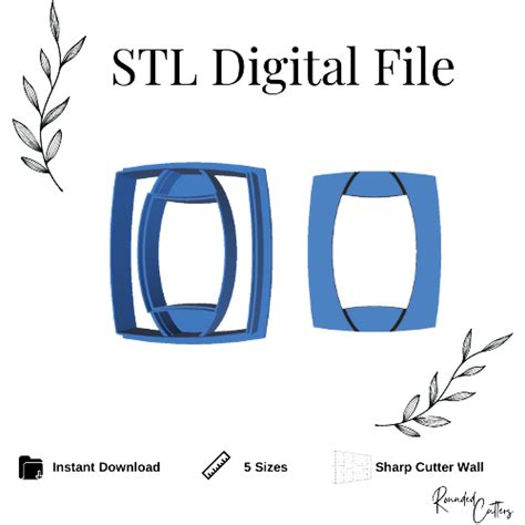 3d File Hallow Rectangle Polymer Clay Cutter Digital Stl File Instant