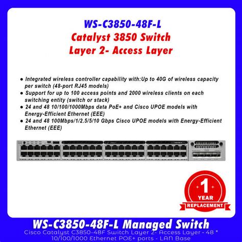 [digitech] Catalyst 3850 Switch│ws C3850 48f L Managed Switch│cisco Catalyst C3850 48f Switch