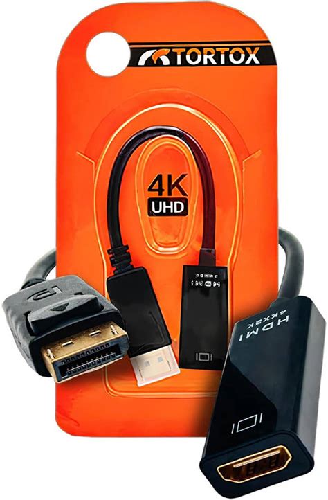 Tortox Displayport Male To Hdmi Female Converter Adapter 4k 60hz Max Resolution 10 8gbps