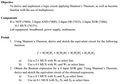 Solved Objective To Derive And Implement A Logic Circuit