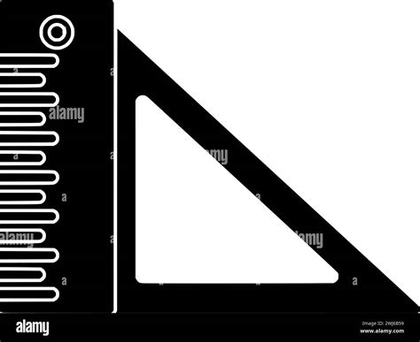 Black Ruler Silhouette Or Flat Engineering Illustration Of Angle Logo