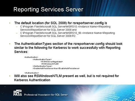 Configuring Kerberos Authentication In The SQL Server Environment