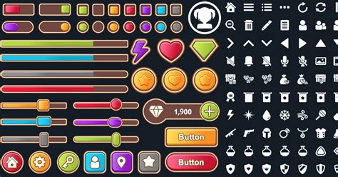 Clean Cartoon Gui Pack 2d Icons Unity Asset Store