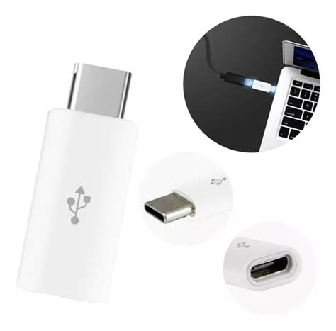 Adaptador conversor Micro Usb V fêmea para macho tipo C cor branca MercadoLivre