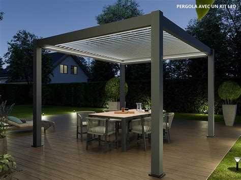 Pergola Bioclimatica Autoportante In Alluminio 12m² 3x4 Kit Led