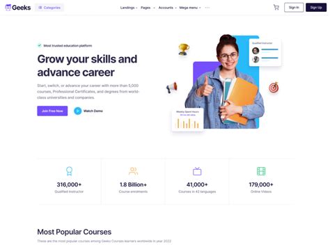 geeks academy lms admin template bootstrap themes
