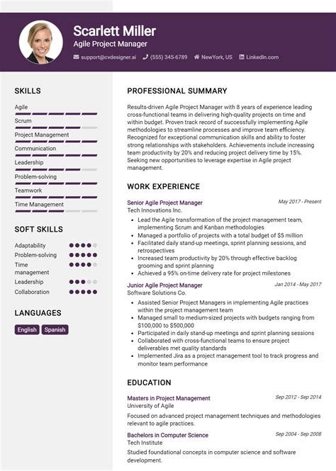 12 Agile Project Manager Resume Examples And Templates For 2025