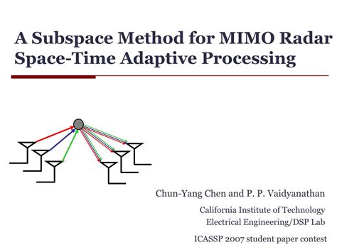 Ppt A Subspace Method For Mimo Radar Space Time Adaptive Processing