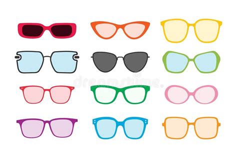 A Colorful Collection Of Stylish Eyeglass Frames Stock Vector Illustration Of Trendy Blue