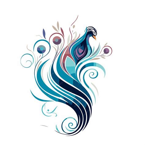 Premium Vector Peacock In The Style Of A Swan Vector Illustration