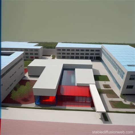School Building With Modern Design And Iranian Architecture Prompts
