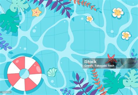 여름 수영장 또는 바다 배경 깊은 수중 바다 또는 수영장 장면벡터 텍스처 배너 포스터 초대 브로셔 전단지를위한 여름 휴가 디자인 템플릿 수면 그림 여름에 대한 스톡 벡터