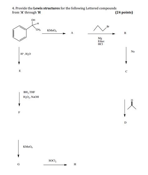 Solved 4 Provide The Lewis Structures For The Following
