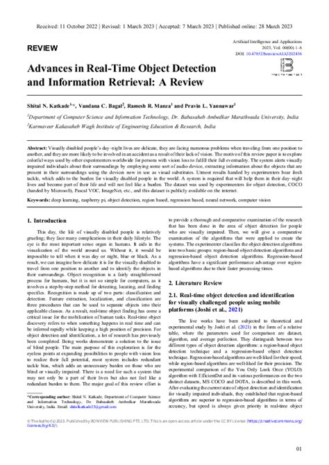 pdf advances in real time object detection and information retrieval a review