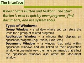 Introduction To Windows Windows Interface PPTX