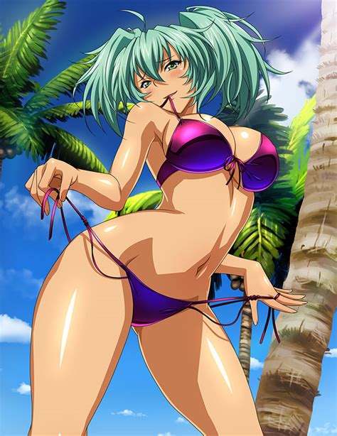 Ryofu Housen Ikkitousen Official Art 1girl D Ahoge Aqua Hair