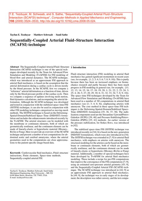 pdf sequentially coupled arterial fluid structure interaction scafsi