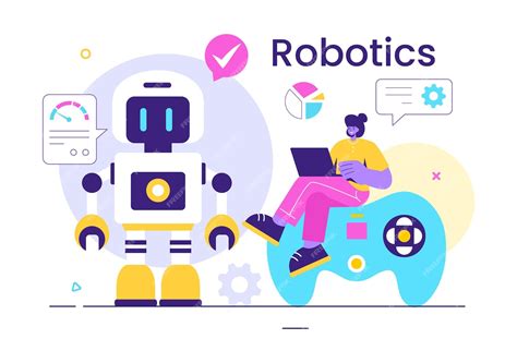 Premium Vector Robotics Vector Illustration Of Artificial Intelligence Robots Communicating