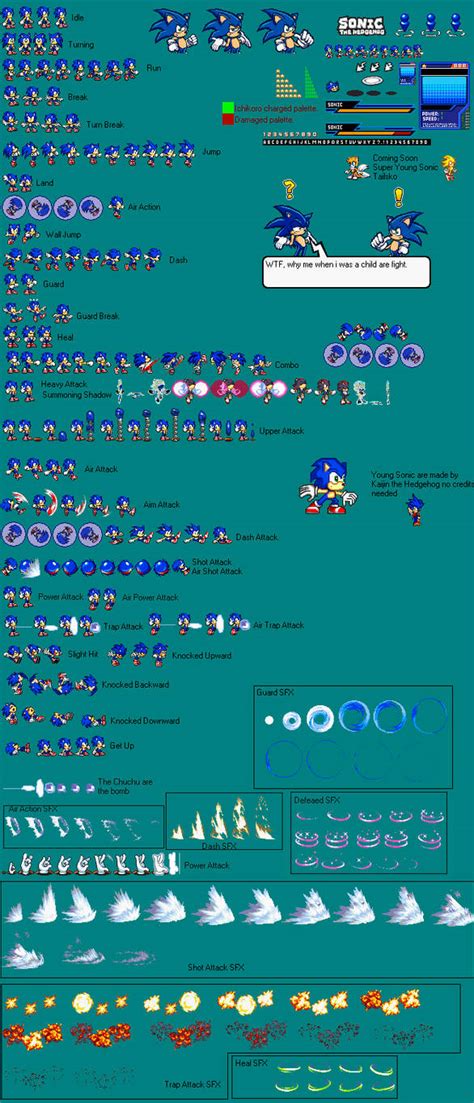 Young Sonic Battle Sprites By Kaijinthehedgehog On Deviantart