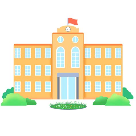 学校楼房教室医护楼外景楼房插画