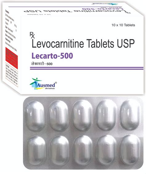 Levocarnitine Tablets Usp 500mg Ausmed At ₹ 293 Stripe In New Delhi Id 21878579391