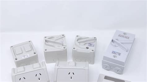 Australia Ip Weatherproof Push Button Switch Two Gang Outdoor Double Disconnect Light Switch