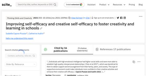 Improving Self Efficacy And Creative Self Efficacy To Foster Creativity And Learning In Schools