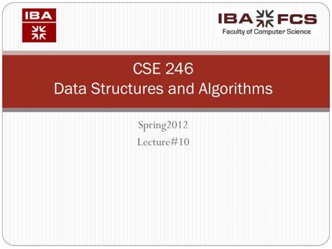Ppt Cse 246 Data Structures And Algorithms Powerpoint Presentation