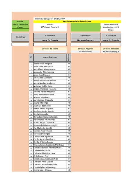 Deck 10a Classe Turma 1 2024 Chamusse Pdf Estágios Educacionais
