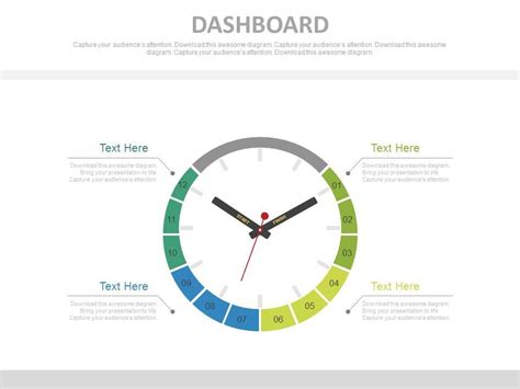 Clock Dashboard Design For Time Management Powerpoint Slides