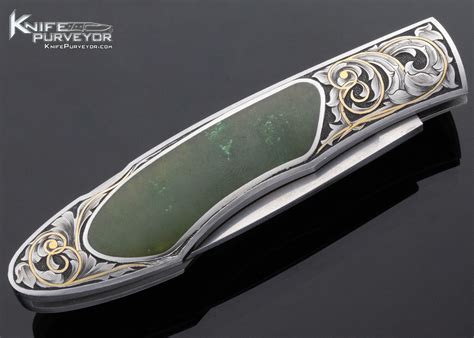 Tim Herman Custom Knife Sole Authorship Engraved Jade Interframe