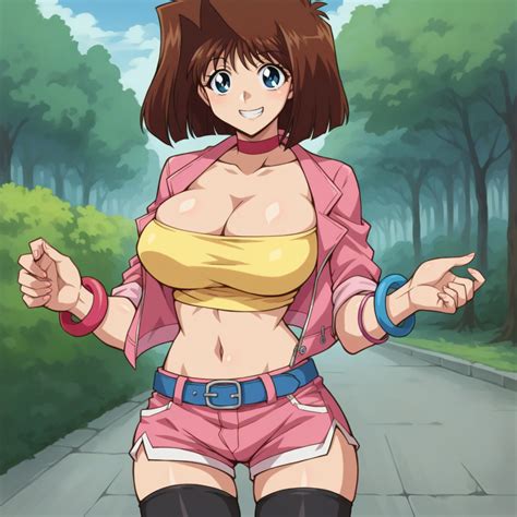 Rule 34 Ai Generated Anzu Mazaki Belly Belly Button Belt Blue Eyes