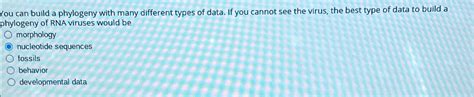 Solved You Can Build A Phylogeny With Many Different Types