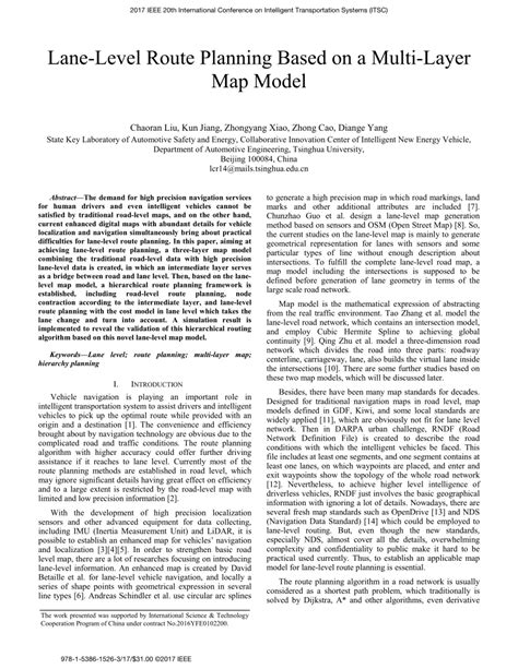 Pdf Lane Level Route Planning Based On A Multi Layer Map Model
