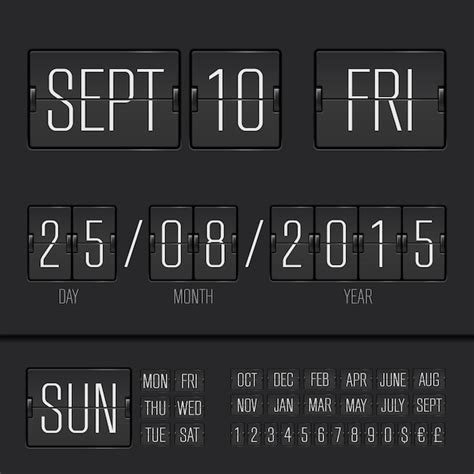 Premium Vector Analog Black Scoreboard Digital Week Timer