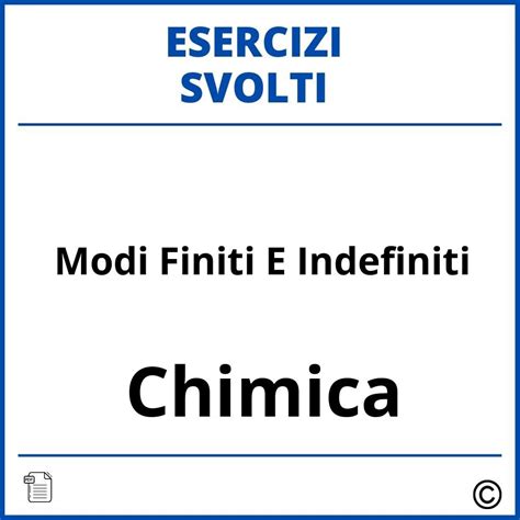 Esercizi Modi Finiti E Indefiniti Svolti Soluzioni Pdf