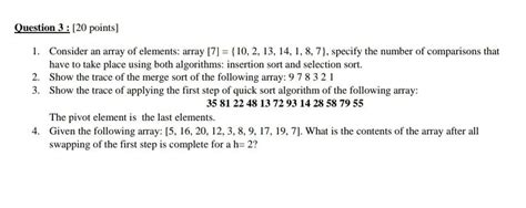 Solved Question Points Consider An Array Of Chegg