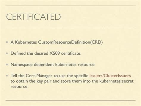 Automatically Renew Certificated In Your Kubernetes Cluster Ppt