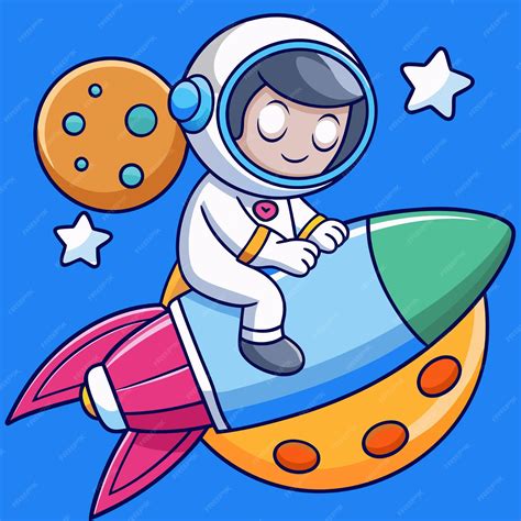 Cute Astronaut Sleeping On Rocket Cartoon Vector Icon Illustration Science Technology Icon