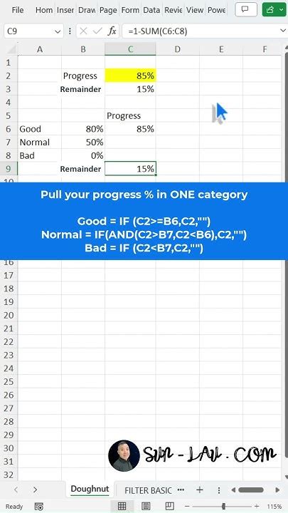 Excel Conditional Doughnut Chart In 1 Min Excel Exceltips