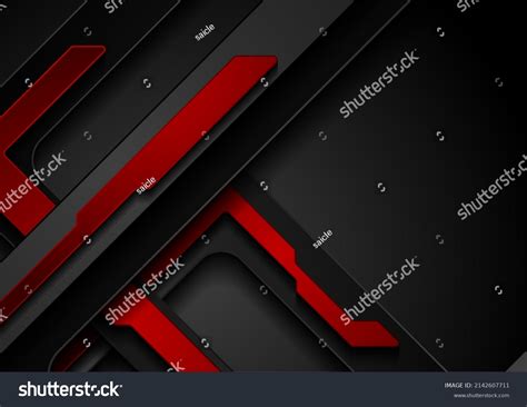 Red Black Geometric Abstract Technology Background Stock Vector Royalty Free 2142607711