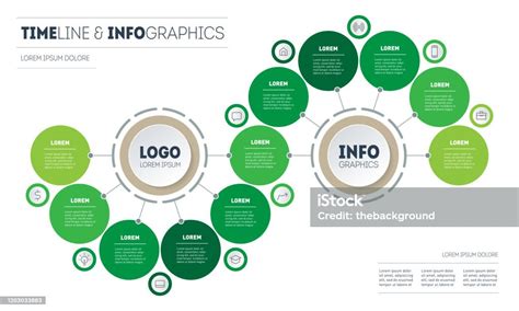 녹색 기술 또는 교육 프로세스의 인포 그래픽 11 부분 정보 차트 또는 다이어그램의 템플릿입니다 11 개의 옵션과 수평 에코 비즈니스 프리젠 테이션 개념 인포그래픽에 대한